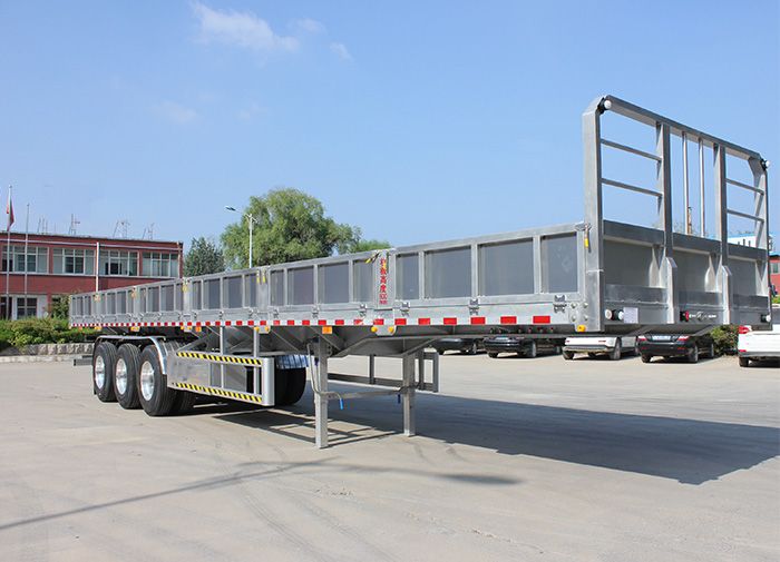 3 Axle Flatbed Container Railing Semi Trailer Factory China